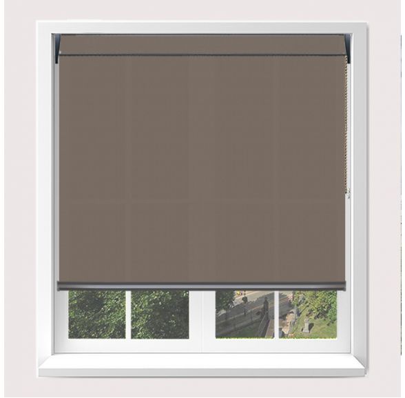 Open Cassette 70 Splash Havana Roller Blind With Anthracite Cassette