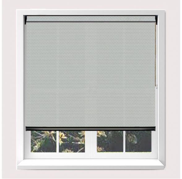 Open Cassette 40mm Aspen Platinum Roller Blind With Black Cassette