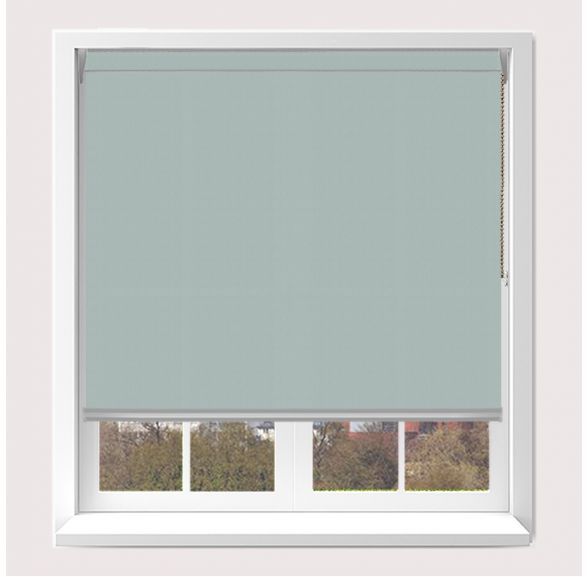 Open Cassette 40mm Splash Duck Egg Roller Blind With Satin Cassette
