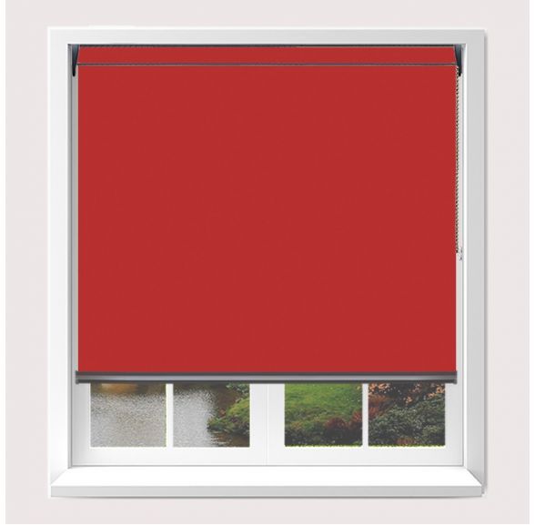Open Cassette 40mm Splash Scarlett Roller Blind With Anthracite Cassette