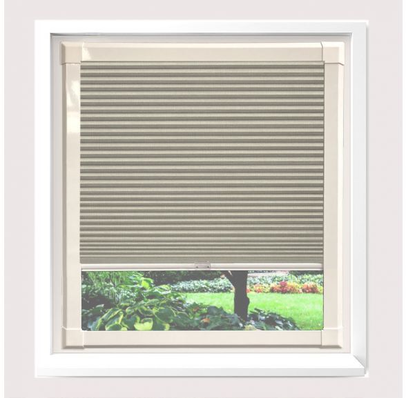 Hive Matrix Blackout Cream Perfect Fit Pleated Blind With Cream Frame